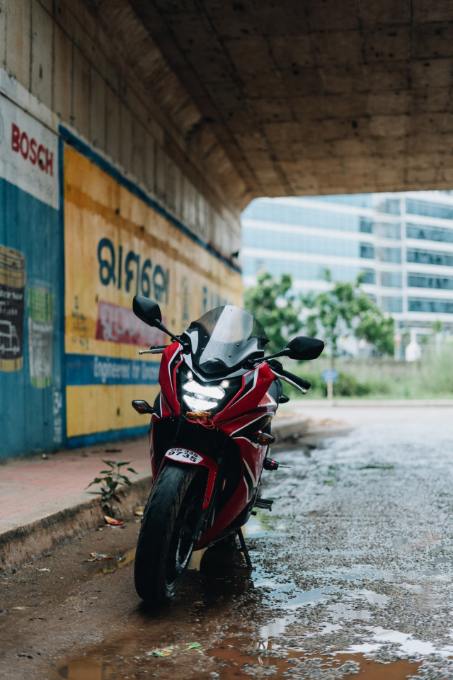 Free: Red Motorcycle Under Overpass - nohat.cc