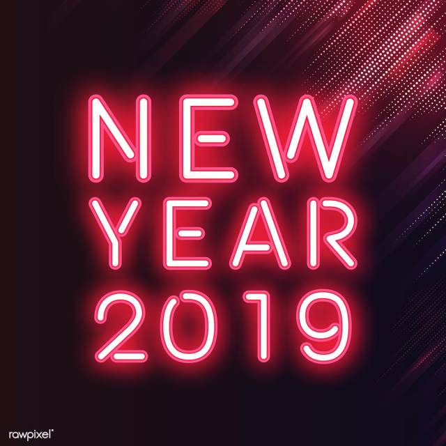 Free: Red new year 2019 neon sign vector | Free stock vector - 535263 ...