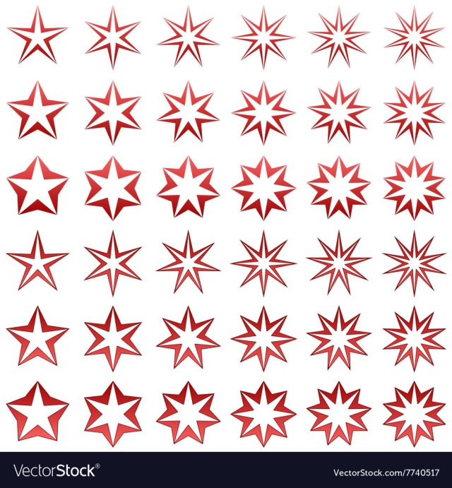 Free: Red star shape set vector image - nohat.cc