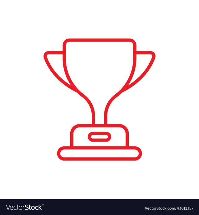 Free: red trophy cup line icon - nohat.cc