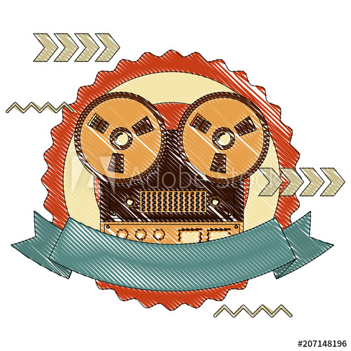 Free: reel to reel tape recorder audio retro device emblem vector ...