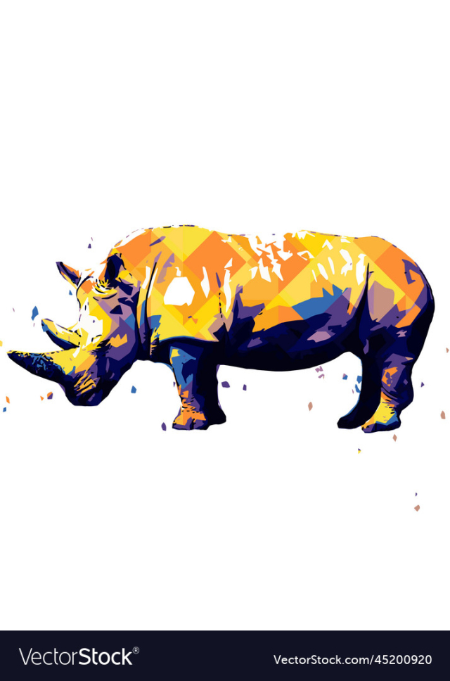 Free: rhino art colorful poster image design - nohat.cc