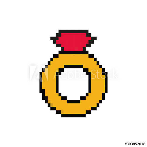 Free: ring and diamond 8 bits pixelated style icon - nohat.cc