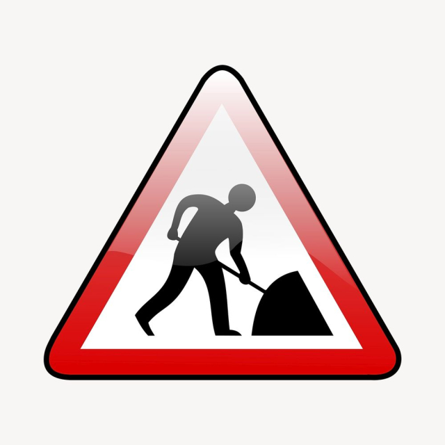 Free: Road work sign clipart, construction | Free Vector - rawpixel ...