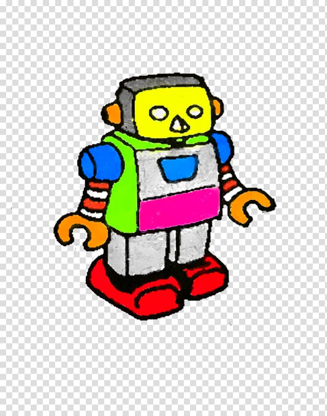 Free: Robot , Hand painted color robot transparent background PNG ...