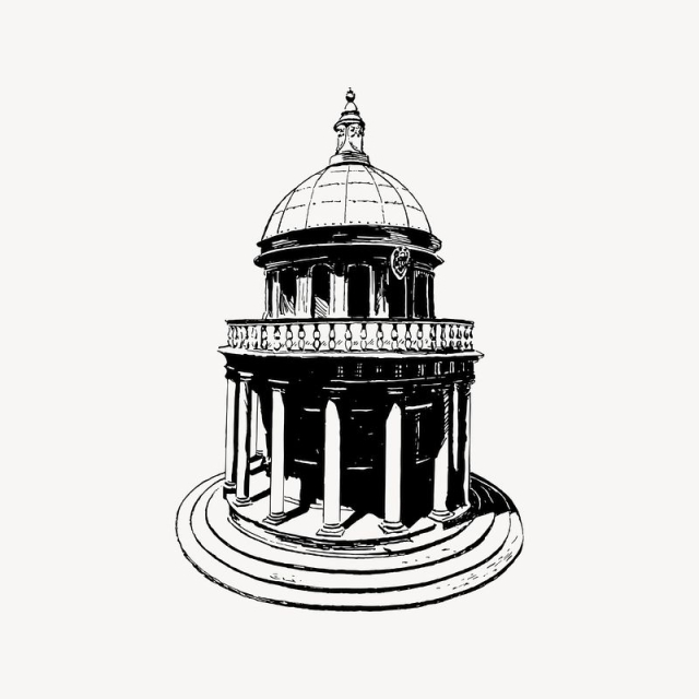 Free: Rotunda drawing, vintage architecture illustration | Free Vector ...