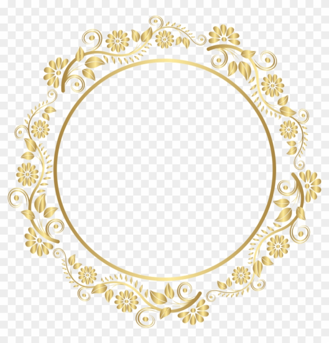 Free: Round Gold Border Frame Deco Png Clip Art - Round Gold Border ...