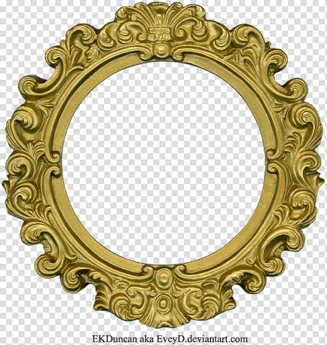 Free: Round gold-colored scrolled frame , frame , Golden Round Frame ...