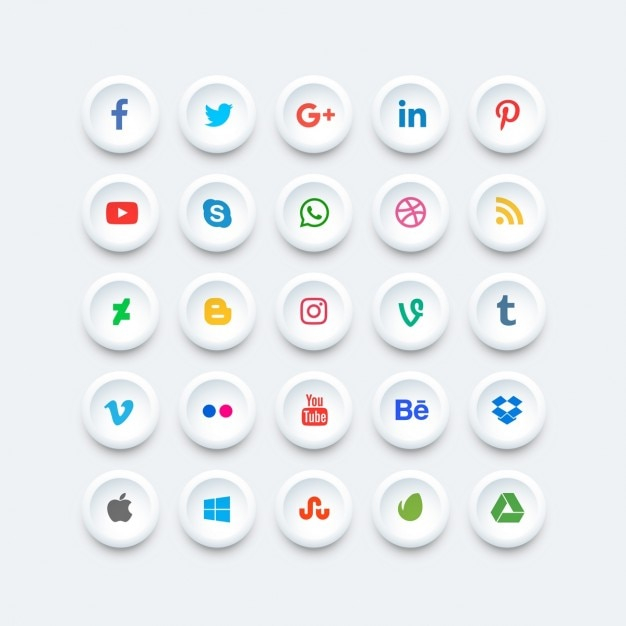 Free: Rounded social media icons set - nohat.cc