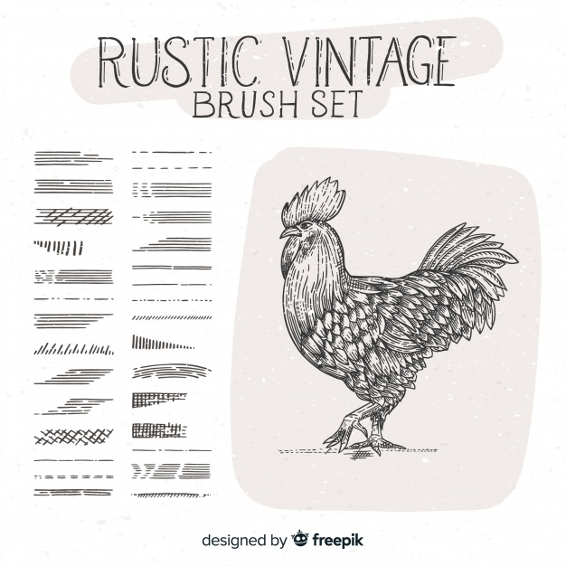 Free: Rustic vintage brush set - nohat.cc