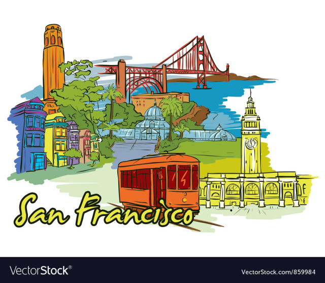 Free: San francisco doodles vector image - nohat.cc