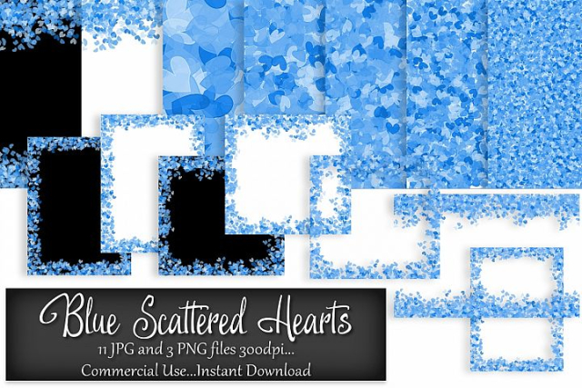 Free: Scattered Blue Hearts - nohat.cc