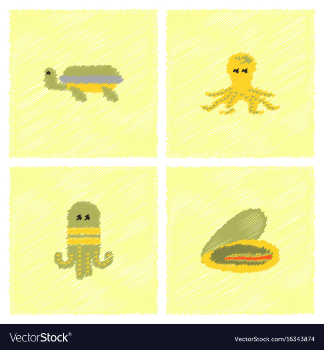 Free: Seabed stock collection in hatching style vector image - nohat.cc