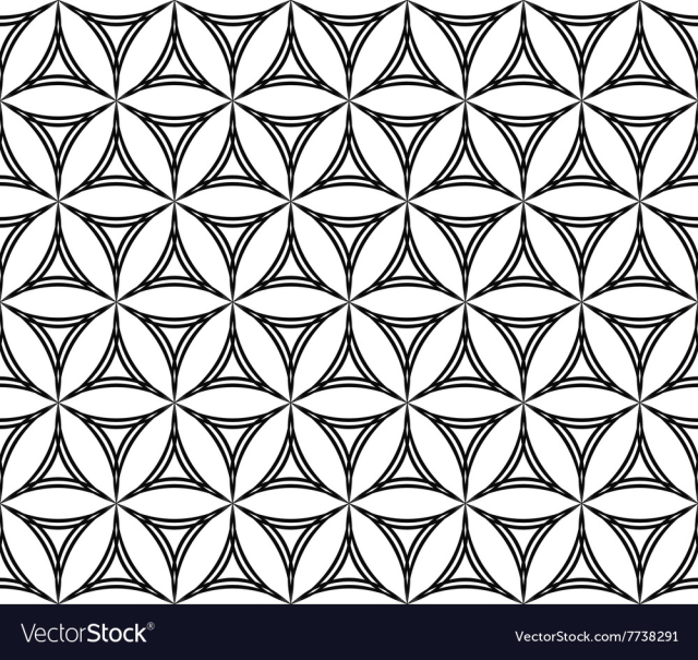 Free: Seamless hexagonal curved triangle pattern vector image - nohat.cc