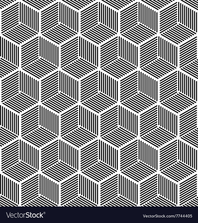 Free Seamless Hexagonal Line Cube Pattern Vector Image Nohatcc