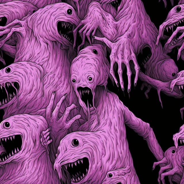 Free: Seamless pattern of Unnerving Hyperdetailed Horror Sketch art ...