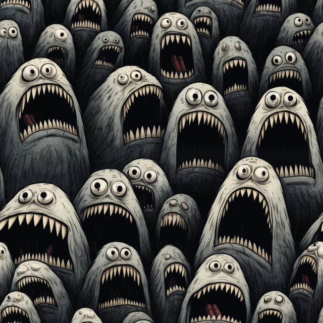 Free: Seamless pattern of Unnerving Hyperdetailed Horror Sketch art ...