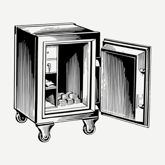 Free: Security safe drawing, vintage furniture | Free PSD - rawpixel ...