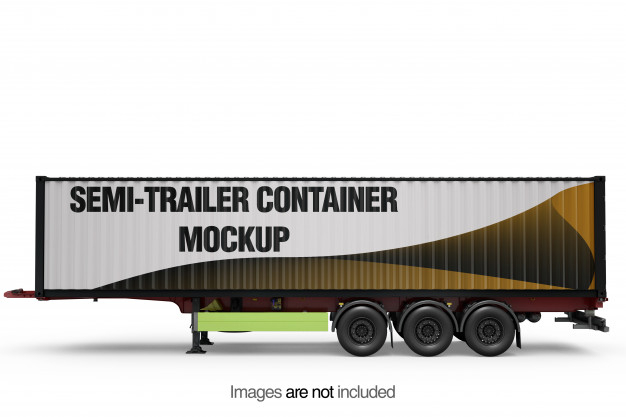 Free: Semi-trailer container mockup Free Psd - nohat.cc