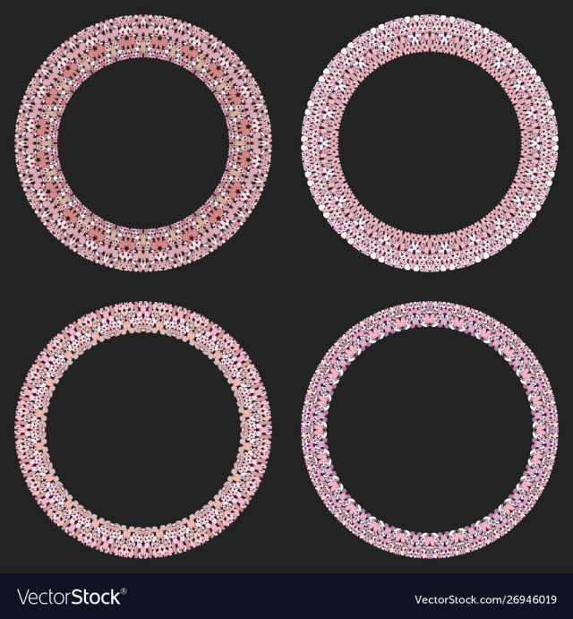 Free: Set 4 gravel mosaic round borders vector image - nohat.cc