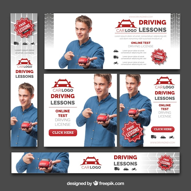 Free: Set of driving school banners - nohat.cc
