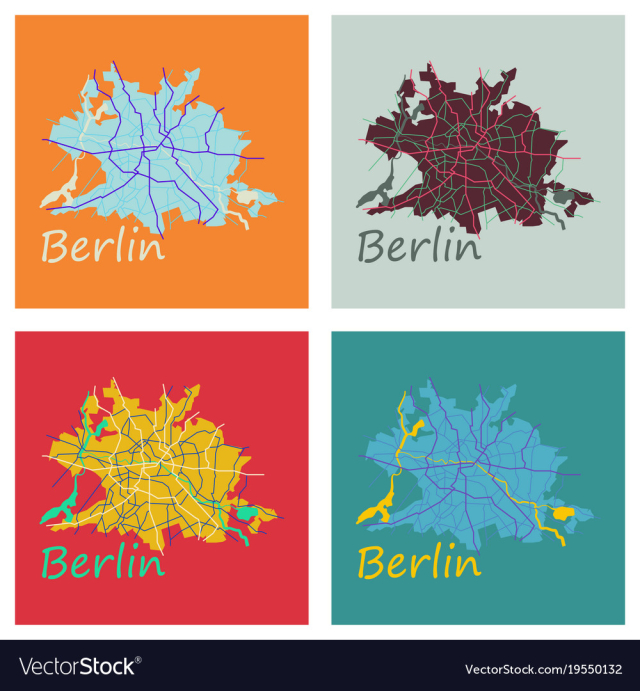 Free: Set of flat berlin city map with boroughs vector image - nohat.cc