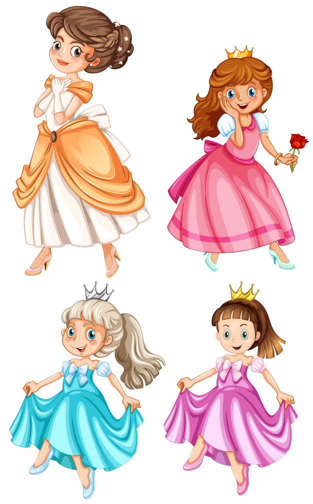 Free: Set of pretty princesses Free Vector - nohat.cc
