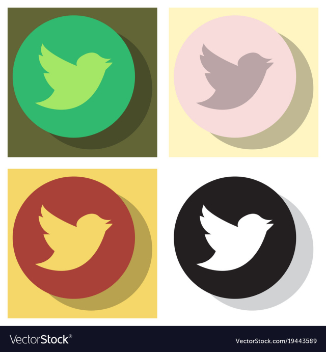 Free: Set of tweet bird logotwitter icon buttonflat vector image - nohat.cc