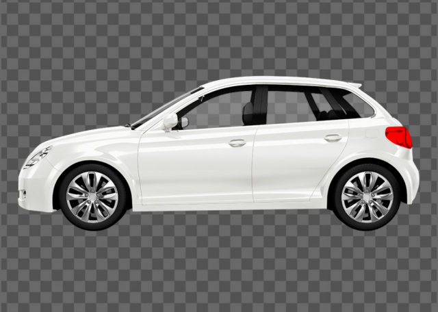 Free: Side view of a white hatchback in 3D - Car PNG - nohat.cc