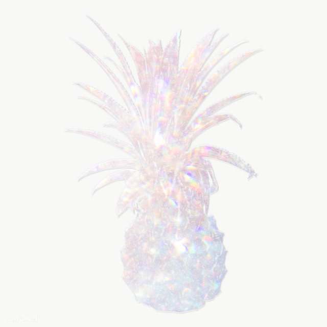 Free: Silver holographic pineapple sticker design element | Free ...