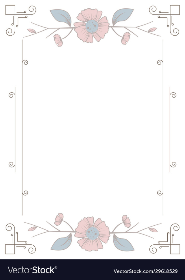 Free: simple floral border card template eps 10 - nohat.cc