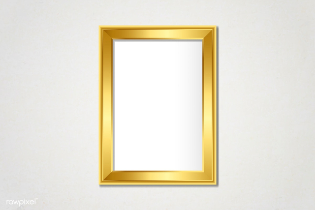 Free: Simple golden frame on the wall | Free stock vector - 584188 ...