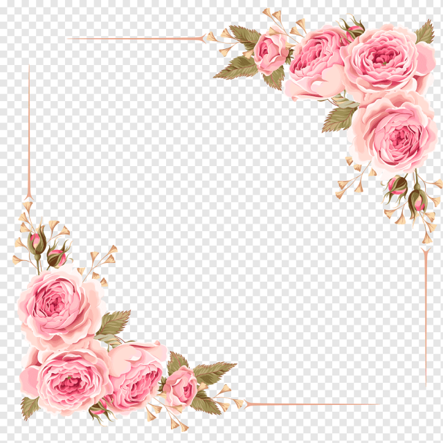 Free: Simple hand-drawn Rose border, rose, pink roses, rose frame png ...