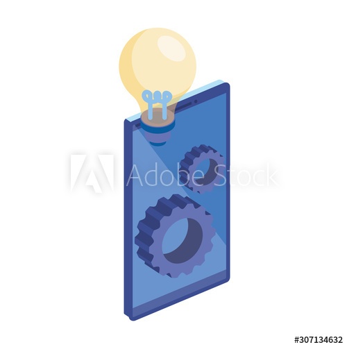Free: smartphone with gear and light bulb design - nohat.cc