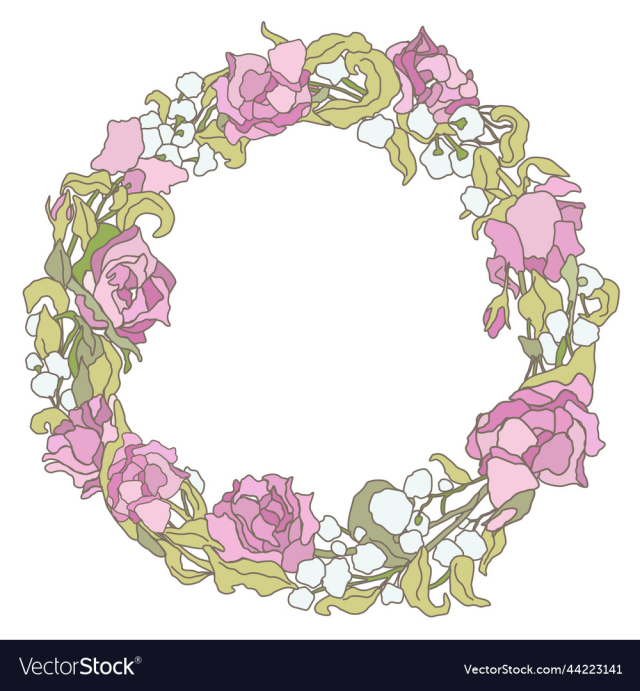 Free: soft pastel circle floral frame isolated - nohat.cc