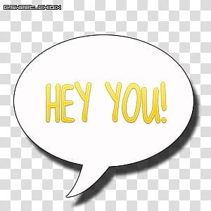 Free: Speech Balloons, yellow hey you text transparent background PNG ...