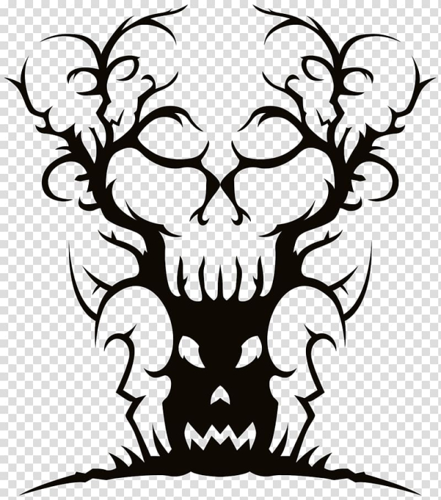 Free: Spooky Tree Drawing , Spooky Banner transparent background PNG ...