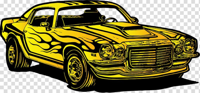 Free: Sports car Ford Mustang , Yellow car flow line transparent ...