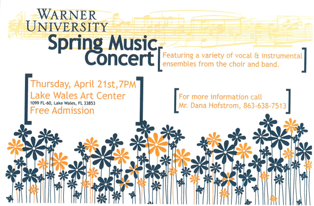 Free: Spring Music Concert - April 21st - Warner University - nohat.cc