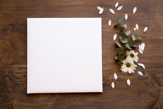 Free: Square paper mockup with flowers - nohat.cc