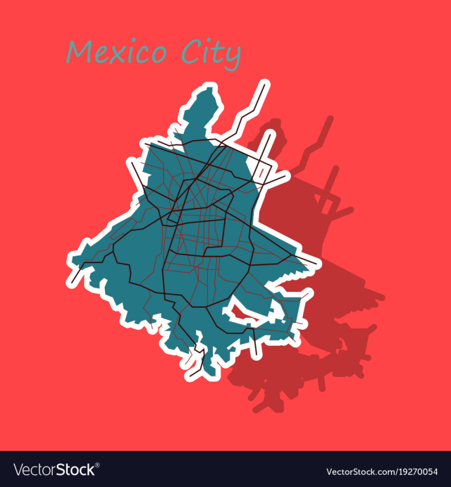 Free: Sticker color map of mexico city mexico city plan vector image ...