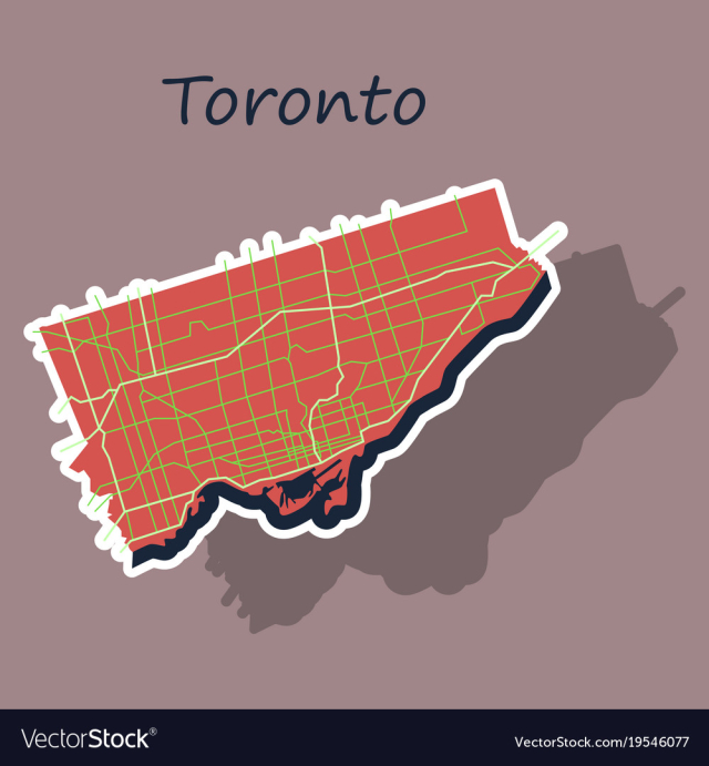 Free: Sticker color map of toronto canada city plan of vector image ...