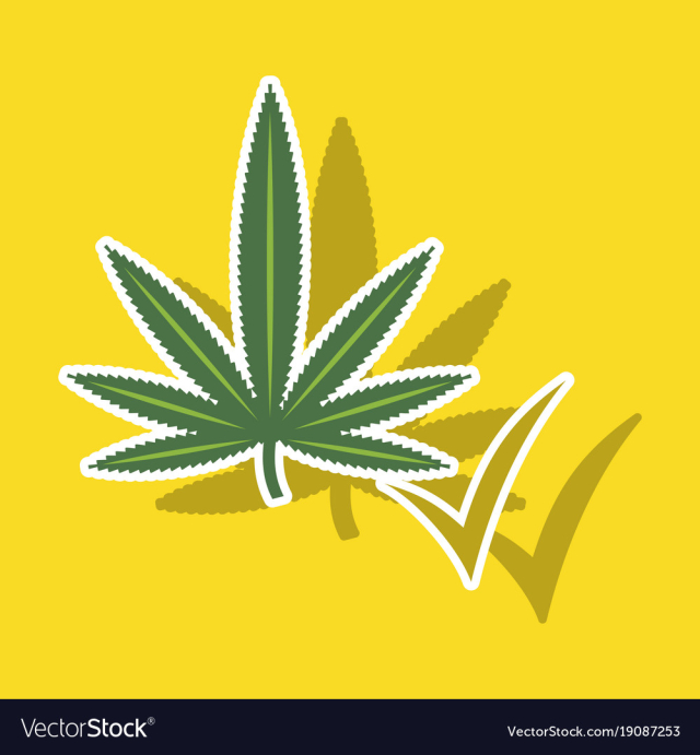 Free: Sticker hand drawn color botanical of hemp vector image - nohat.cc