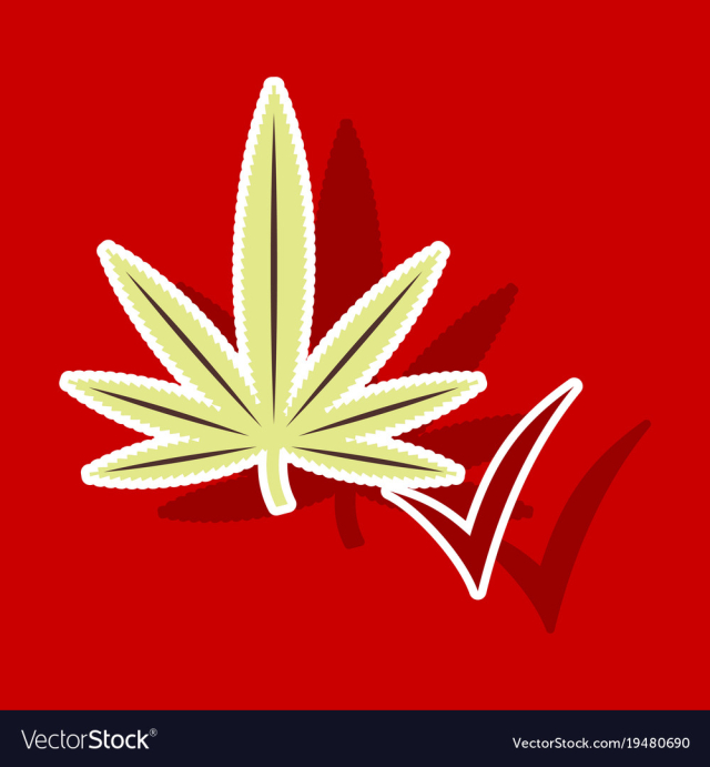 Free: Sticker hand drawn color botanical of hemp vector image - nohat.cc