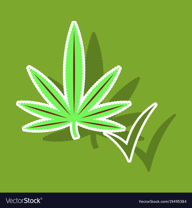 Free: Sticker hand drawn color botanical of hemp vector image - nohat.cc