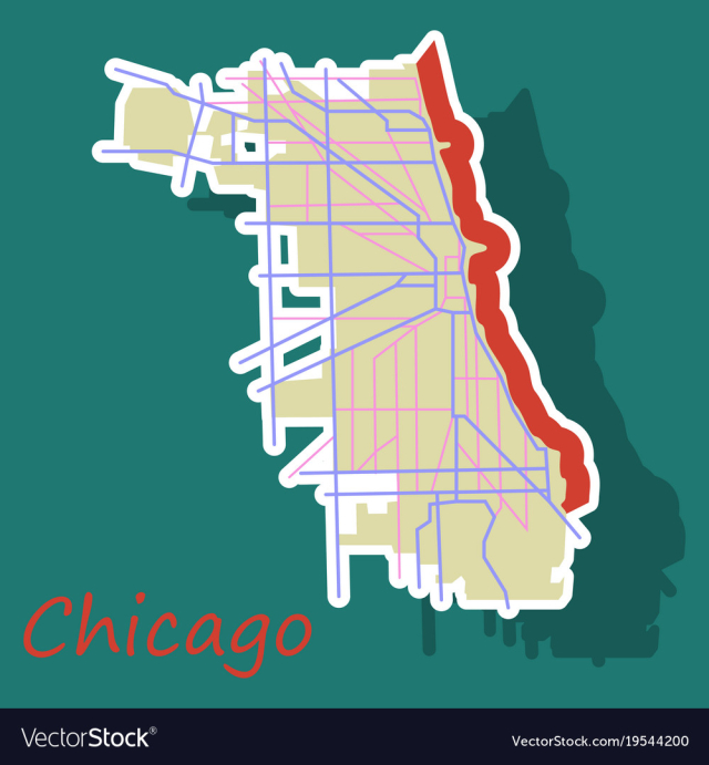 Free: Sticker map chicago city illinois roads vector image - nohat.cc