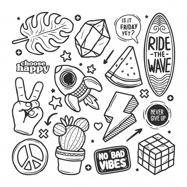 Free: Stickers hand drawn doodle Free Vector - nohat.cc