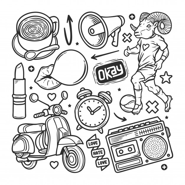 Free: Stickers hand drawn doodle Free Vector - nohat.cc