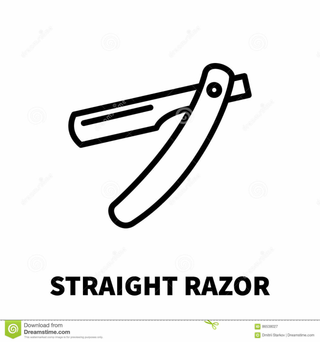Free: Straight Razor Icon Or Logo In Modern Line Style. Stock Vector ...