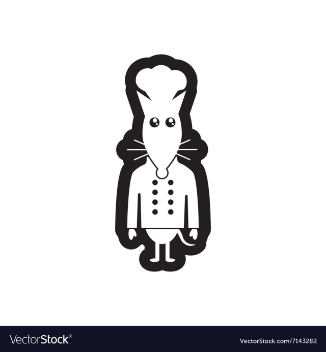 Free: Style black and white icon mouse chef vector image - nohat.cc